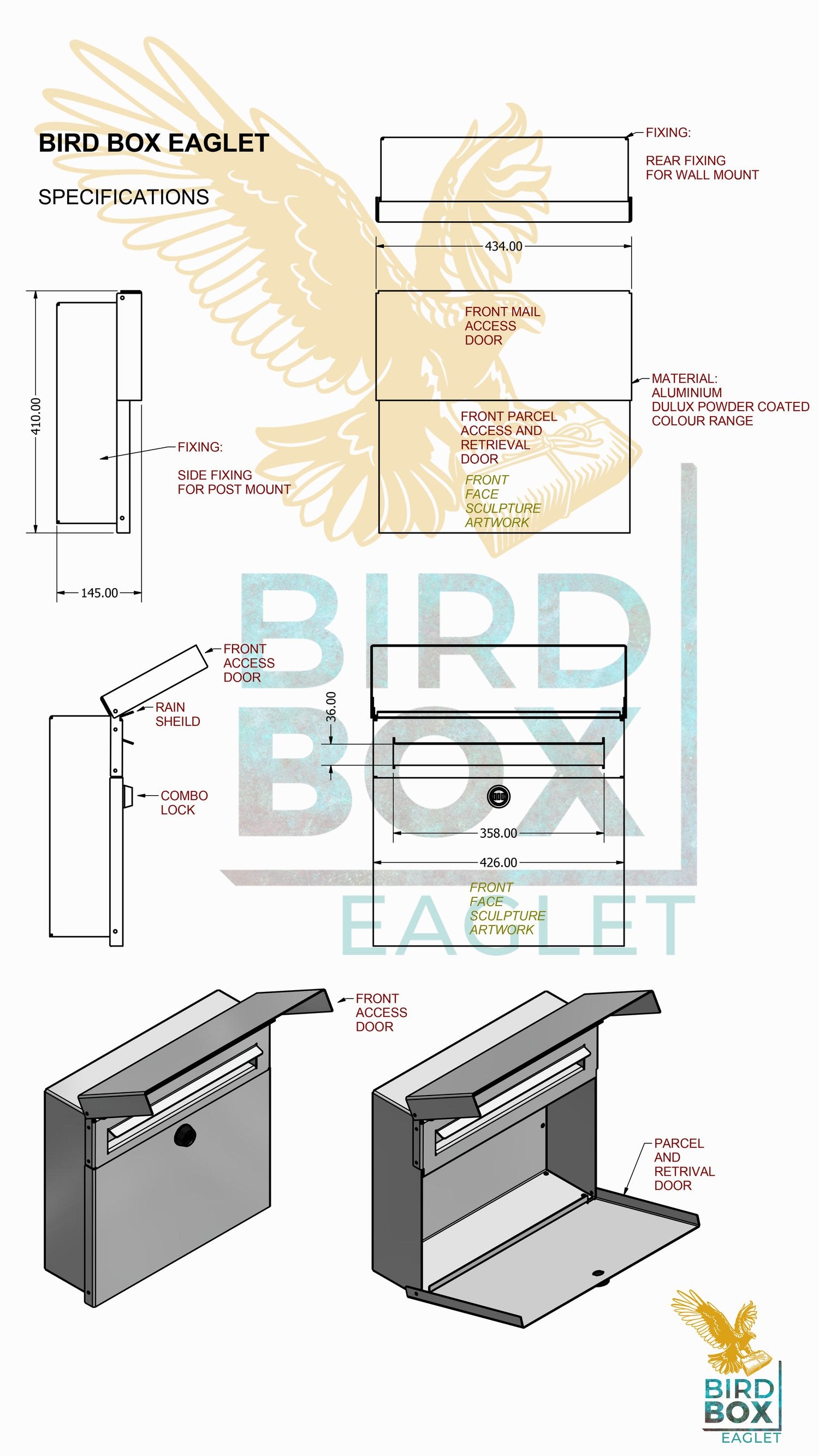 Eaglet Secure Lockable Letterbox – Premium Mailbox for Parcels & Mail